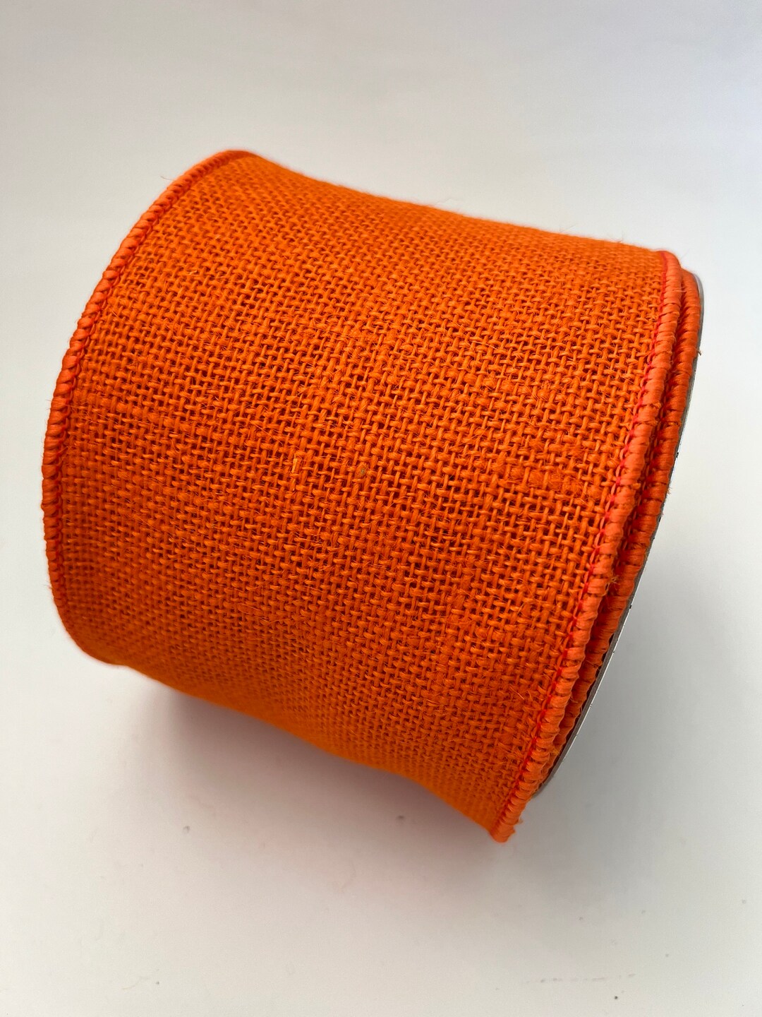 Wired Orange Burlap Ribbon, Solid Orange Wired Ribbon, Orange Ribbon ...