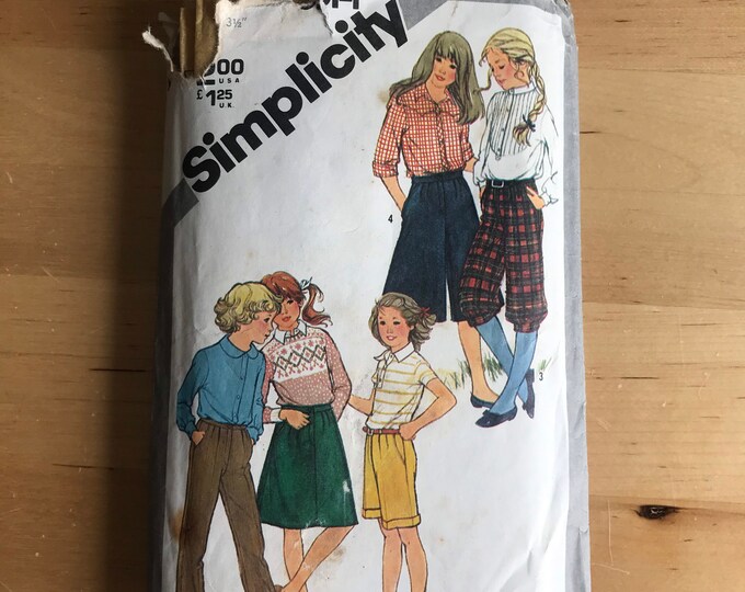 1981 Simplicity Pattern No. 5314: Girls' Straight-leg Pants, Knickers ...