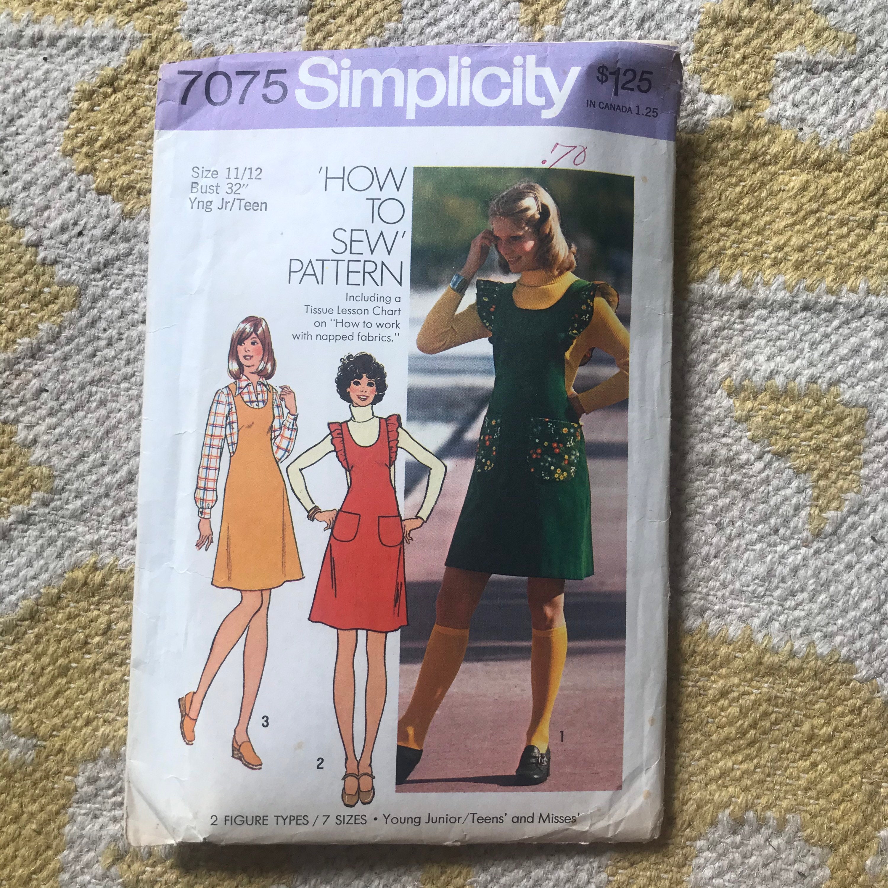 1975 Simplicity Pattern No. 7075: Young Junior Teens and - Etsy