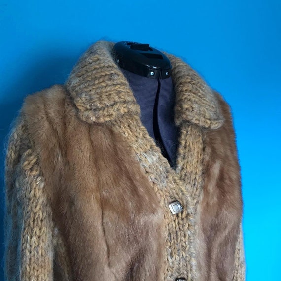 1970s Mr. Leonard Mink Sweater Coat / Mink Knit Coat … - Gem