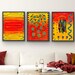 Original 3 Piece Wall Art Set: Mexican Sunset by Bengü. Abstract Wall ...
