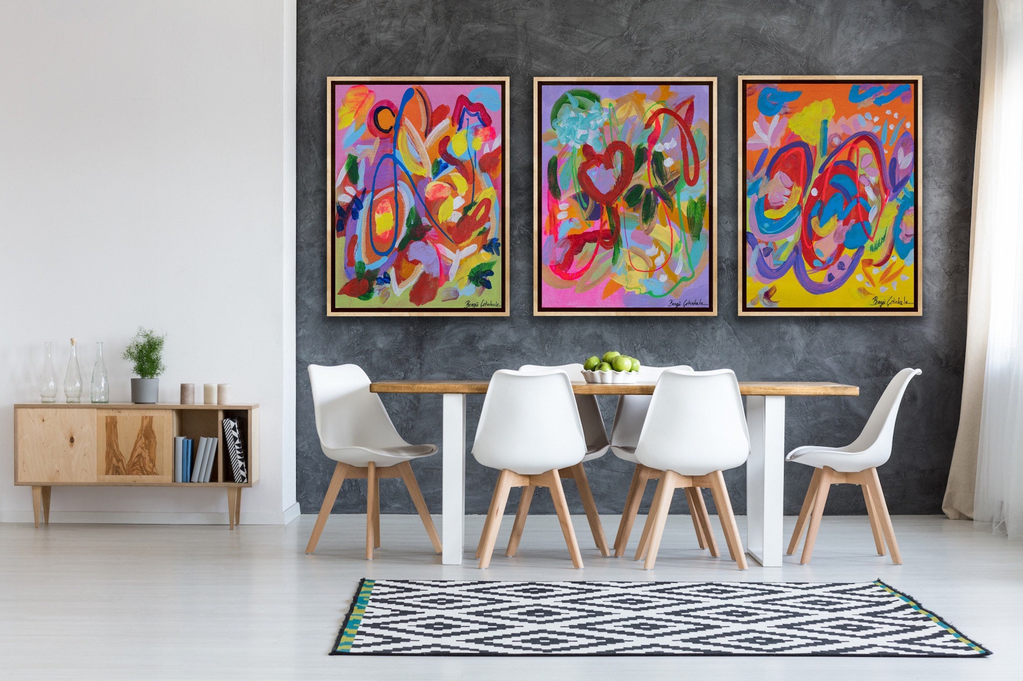 Three Piece Art Set: Discovery Soul De Mexico Original Colorful ...