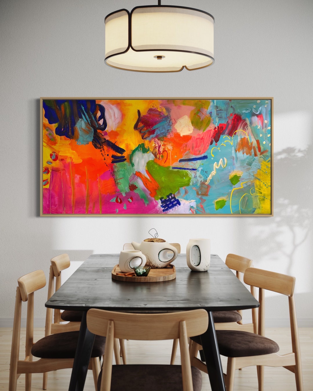 Original Colorful Abstract Art. Jules Verne's Adventures. Contemporary ...