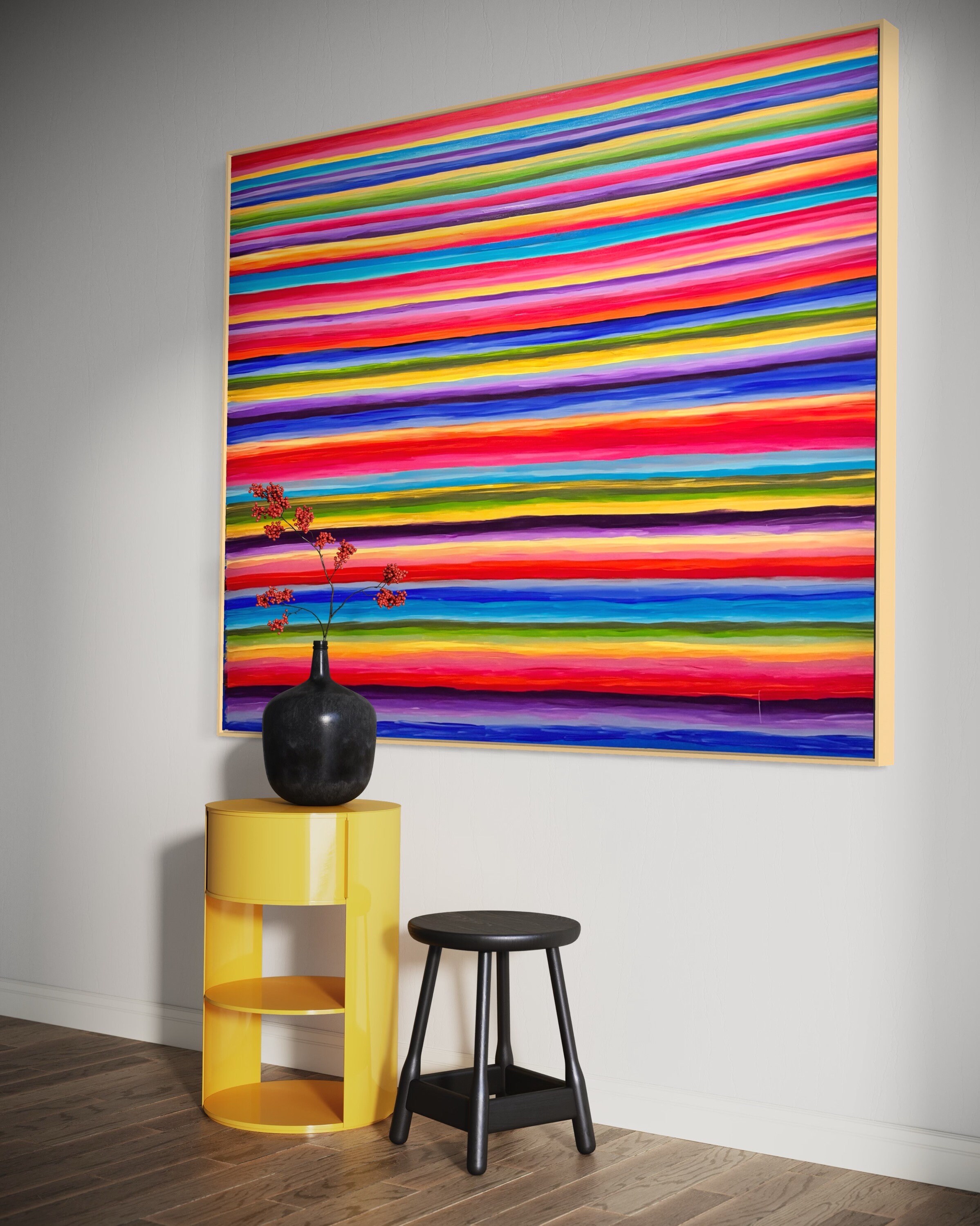 Ultra Large Original Stripe Artwork on Canvas. the Art of Stripes by ...