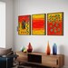 Original 3 Piece Wall Art Set: Mexican Sunset by Bengü. Abstract Wall ...