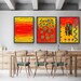 Original 3 Piece Wall Art Set: Mexican Sunset by Bengü. Abstract Wall ...