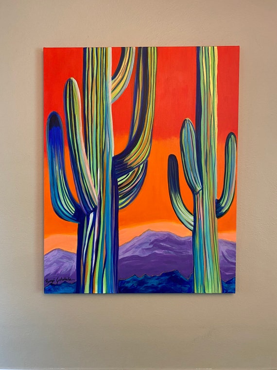 Abstract Cactus Painting