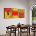Original 3 Piece Wall Art Set: Mexican Sunset by Bengü. Abstract Wall ...