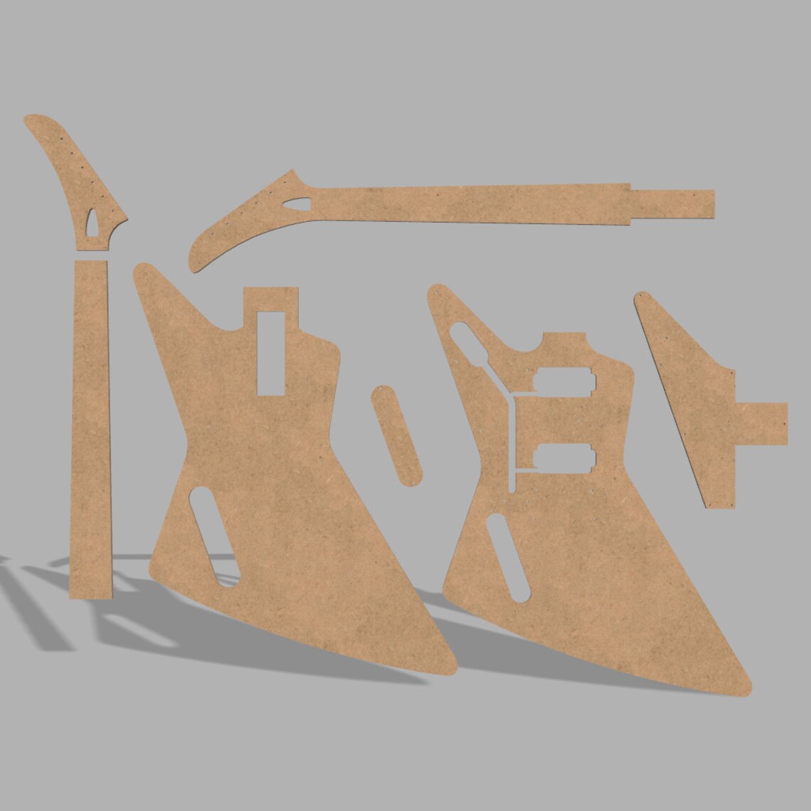 Gibson Explorer Style Guitar Template Mdf 0 50 Etsy
