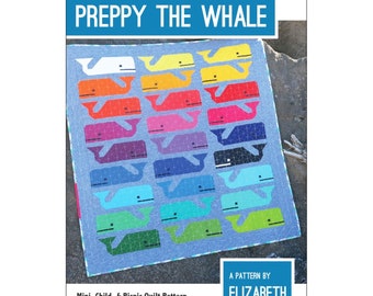 Preppy the Whale Quilt Pattern by Elizabeth Hartman - Etsy