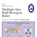 Multiple Size Half-hexagon Ruler *acrylic - Cut 2" to 4-1/2" Hexagons ...