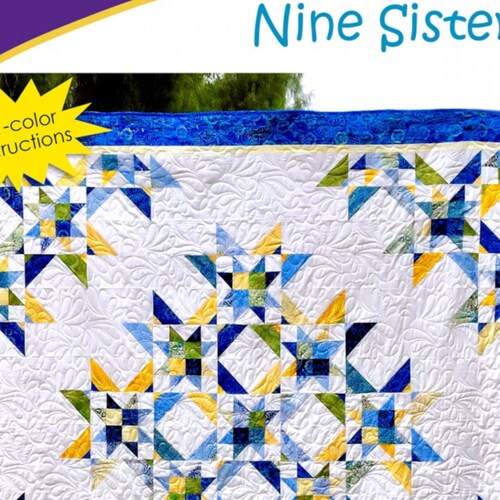 Nine Sisters strip Club Quilt Pattern By: Daniela Stout for - Etsy
