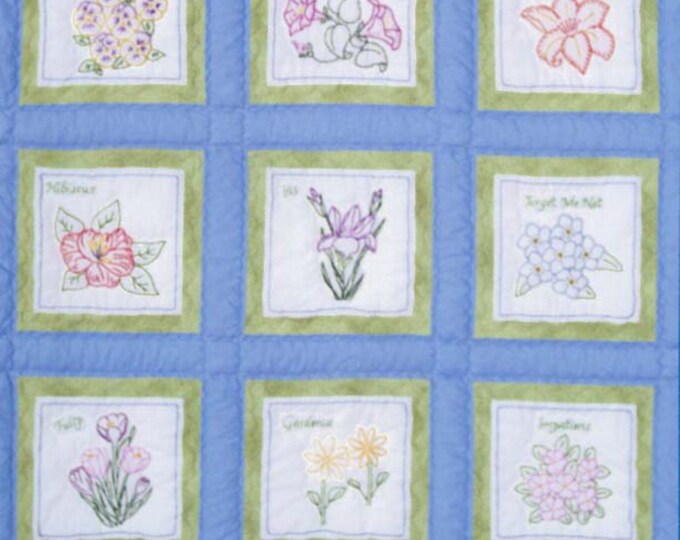 Flowers pre-printed Cross Stitch & Embroidery Blocks By: Jack Dempsey ...