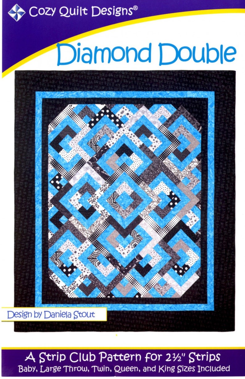 Diamond Double strip Club Quilt Pattern By: Daniela Stout - Etsy
