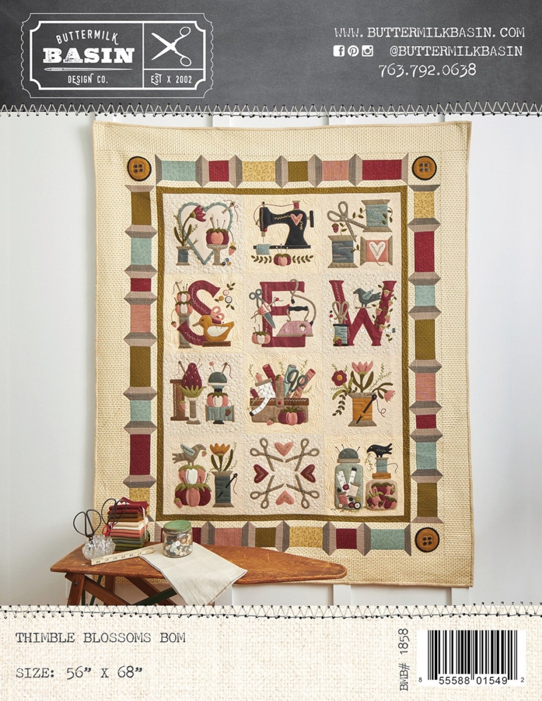 Thimble Blossoms *BOM Appliqué Quilt Pattern* *6 Month BOM Pattern* By ...