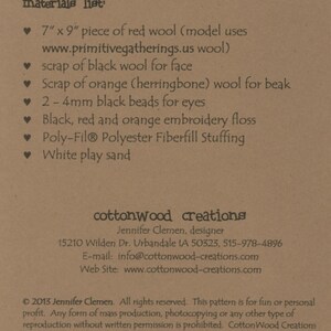 Cardinal *pincushion Sewing Pattern* By: Jennifer Clemen - Cottonwood ...