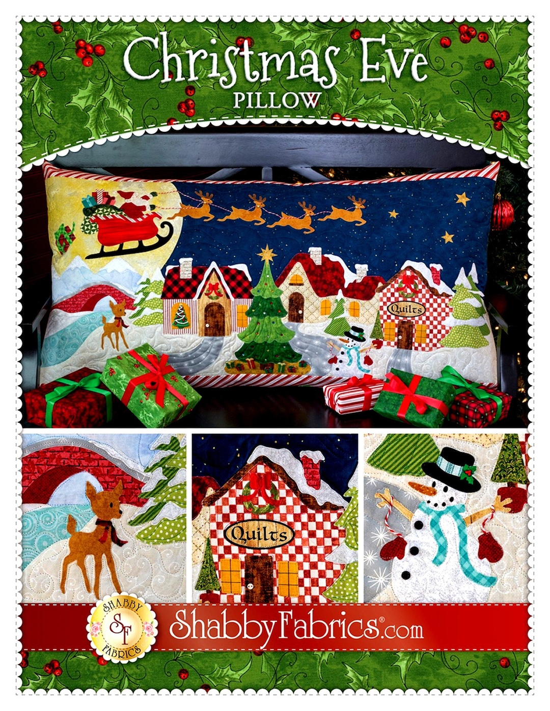 Christmas Eve Pillow *applique Sewing Pattern* By: Jennifer Bosworth ...