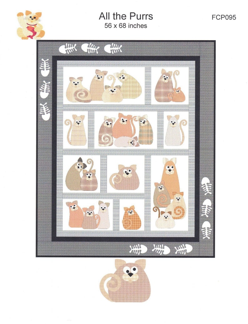 All the Purrs *fusible Applique Quilt Pattern* By: Sindy Rodenmayer ...