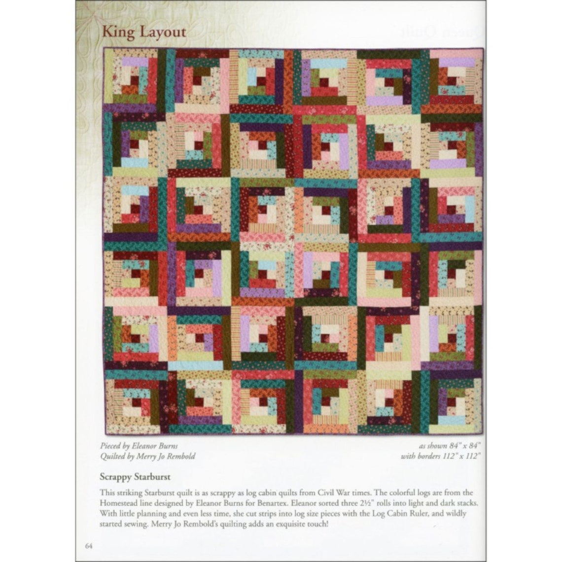 Make a Quilt in A Day *log Cabin Pattern Book *6th Edition* By: Eleanor ...