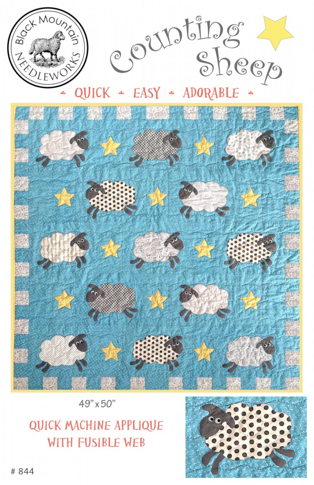 Counting Sheep applique Baby Quilt Pattern From: Black Mountain ...