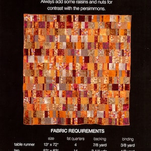 Persimmon Bars *quilt Pattern* - By: Madison Cottage Design - Pb113 - Etsy