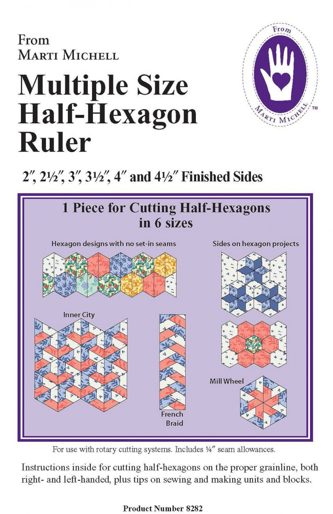 Multiple Size Half-hexagon Ruler acrylic Cut 2 to 4-1/2 Hexagons From ...