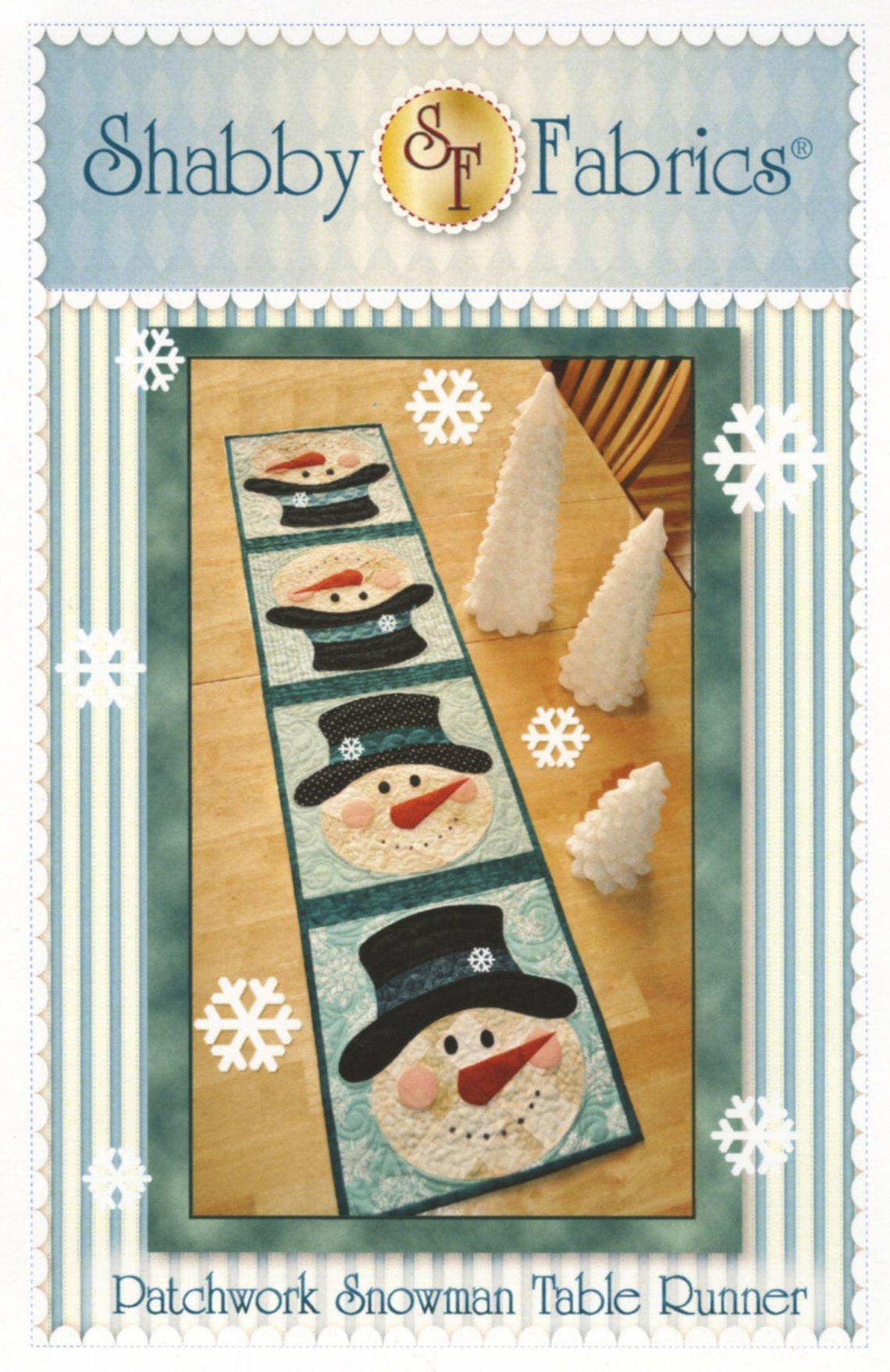 Patchwork Snowman Table Runner applique Sewing Pattern by - Etsy