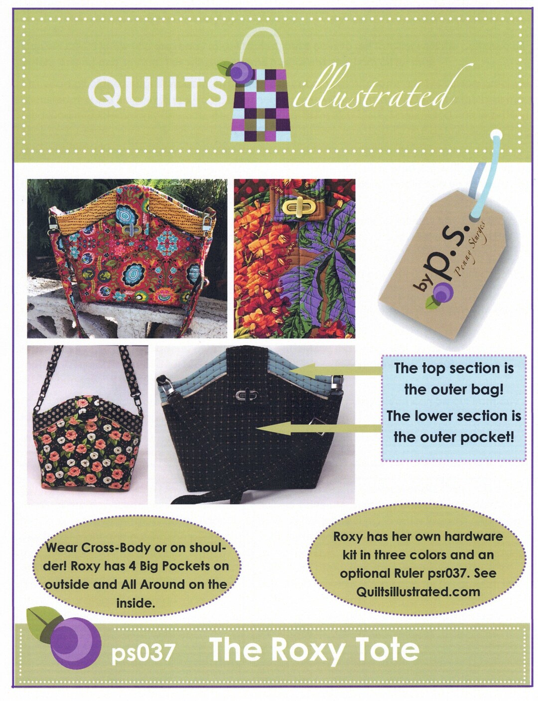 The Roxy Tote *sewing Pattern* By: Penny Sturges - Quilts Illustrated ...