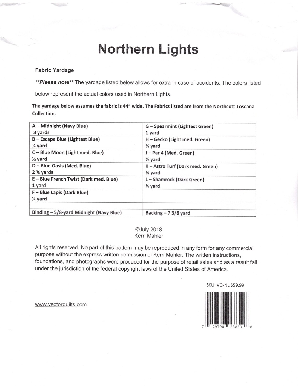 Northern Lights *foundation Paper Piecing Quilt Pattern* By: Kerri ...