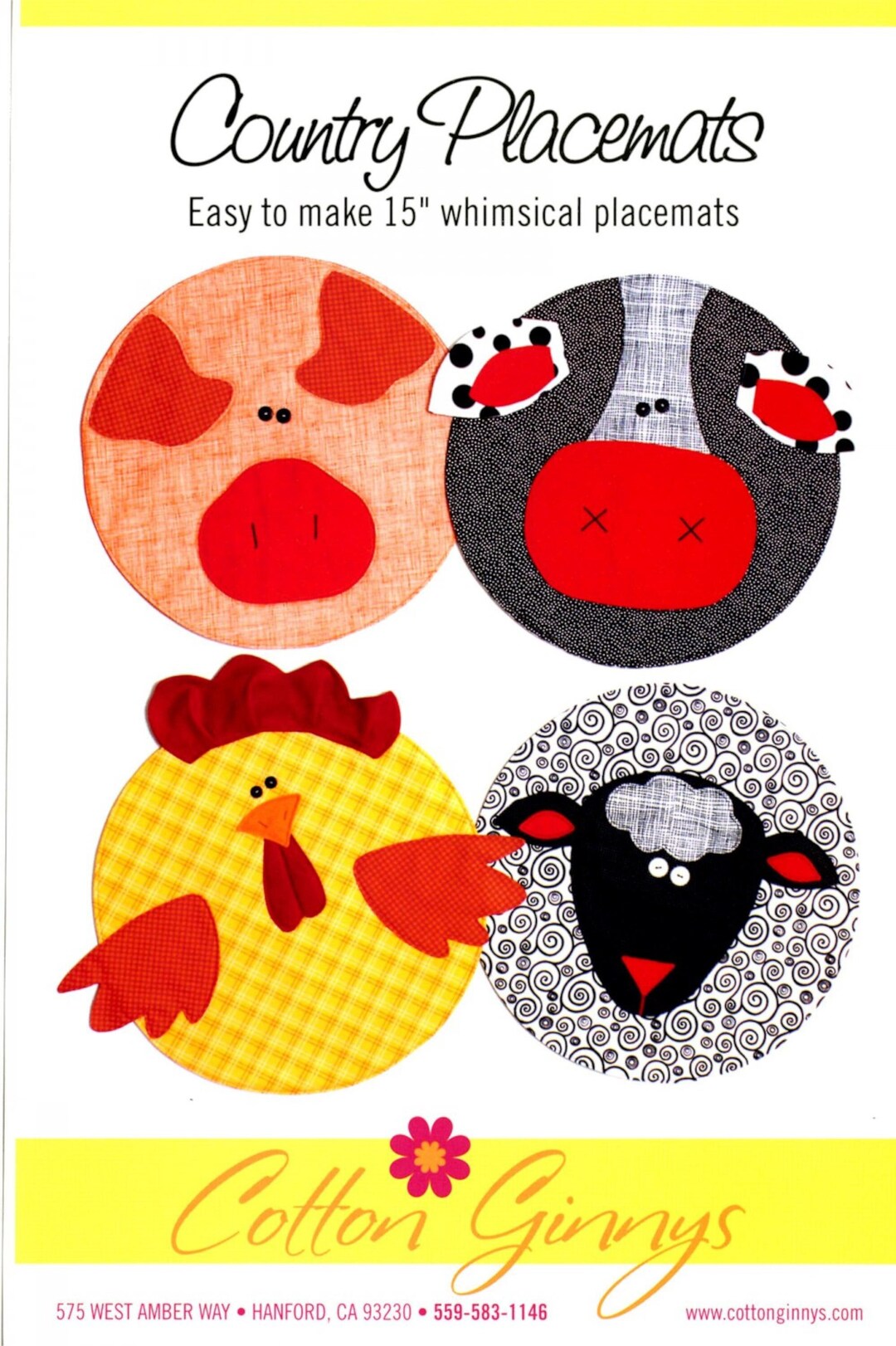 Country Placemats * 15" Applique Pattern Placemats With Country Style ...