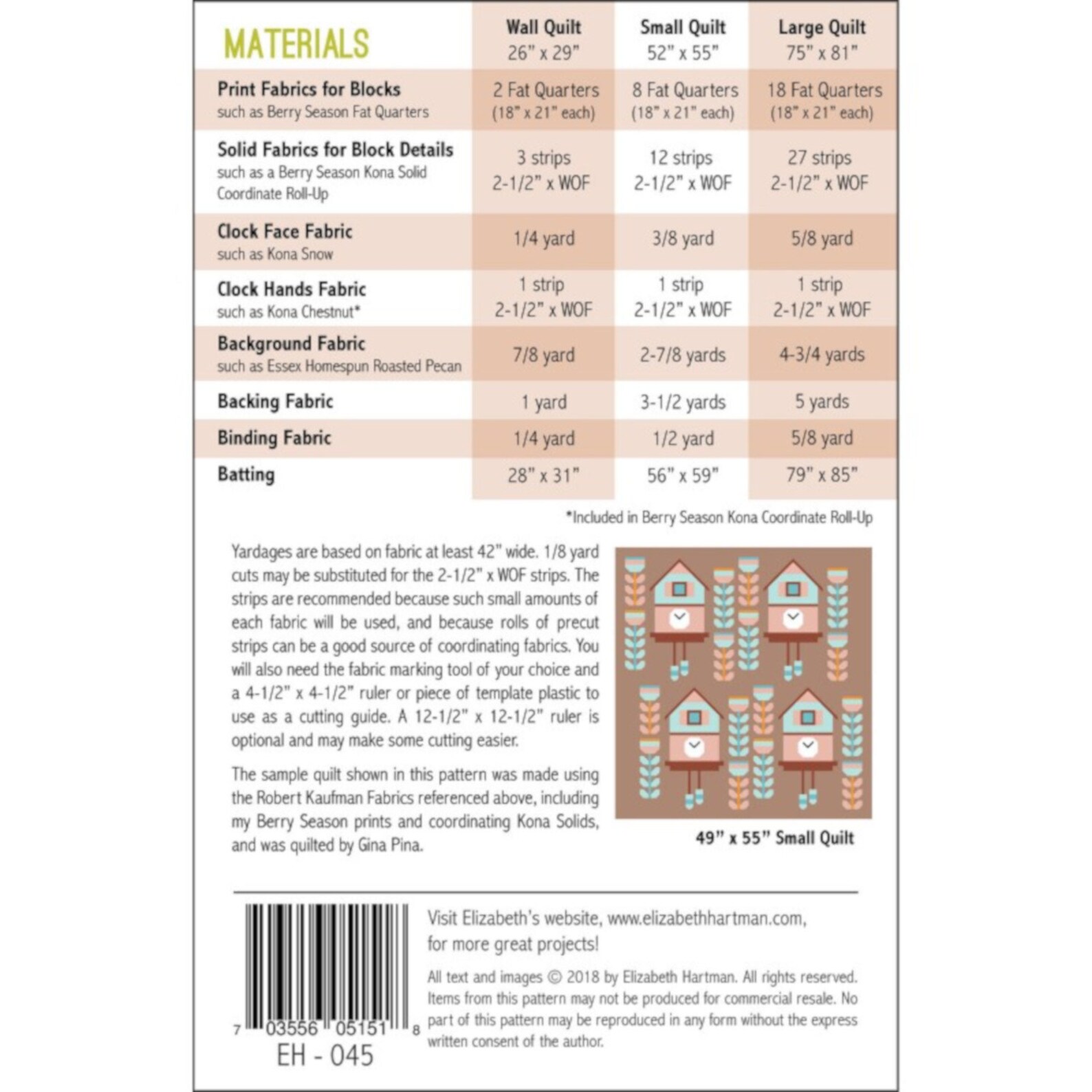 CUCKOO quilt Pattern by Elizabeth Hartman EH-045 - Etsy