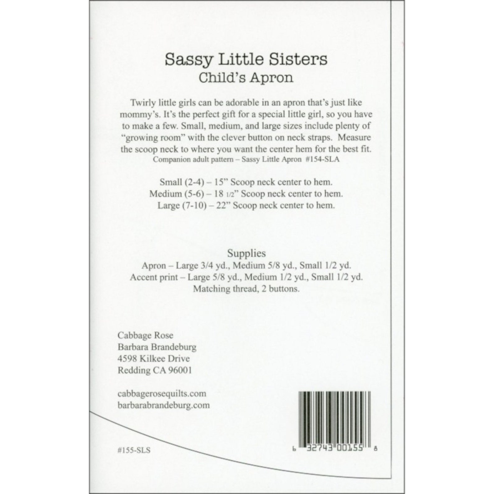 Sassy Little Sisters *child's Apron Pattern* From: Cabbage Rose - Etsy