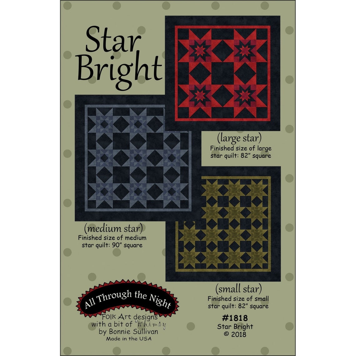 Star Bright A Pieced Quilt Pattern By: Bonnie Sullivan All - Etsy