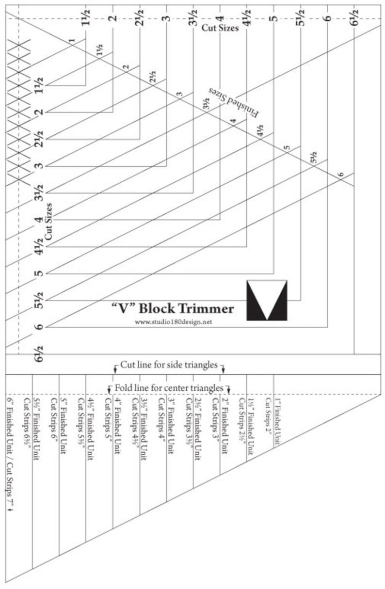 V Block Trim Down Ruler By: Deb Tucker - Studio 180 UDT11 - Etsy