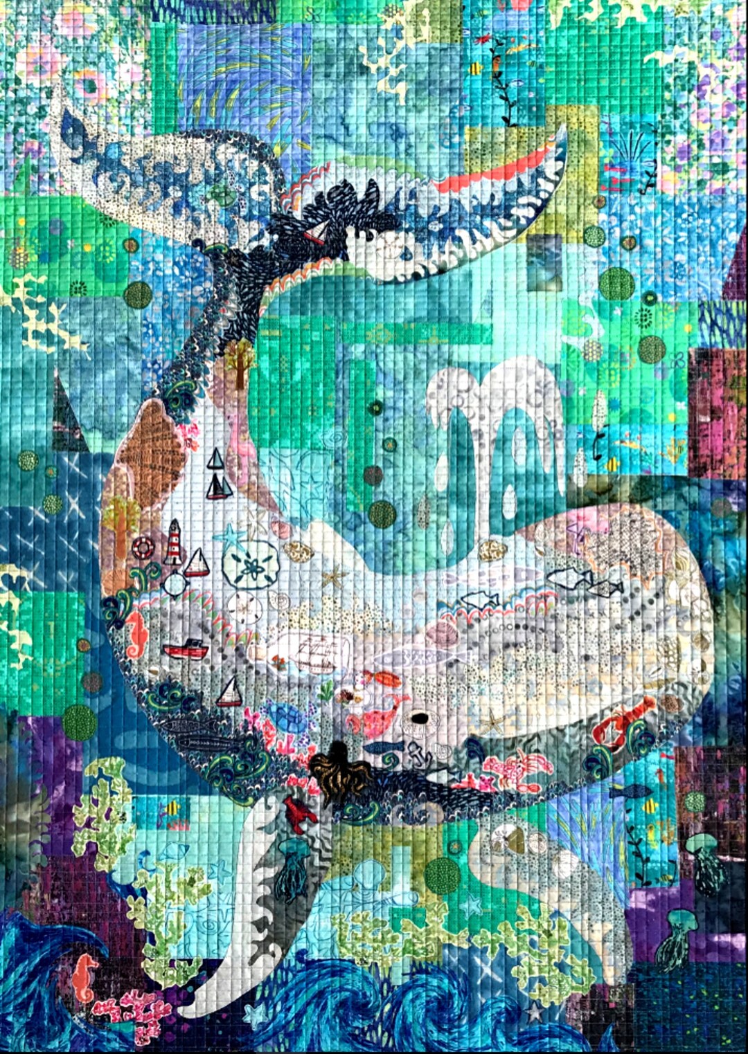 Tyde... whale Collage / Quilt Pattern By: Laura Heine Fiberworks - Etsy