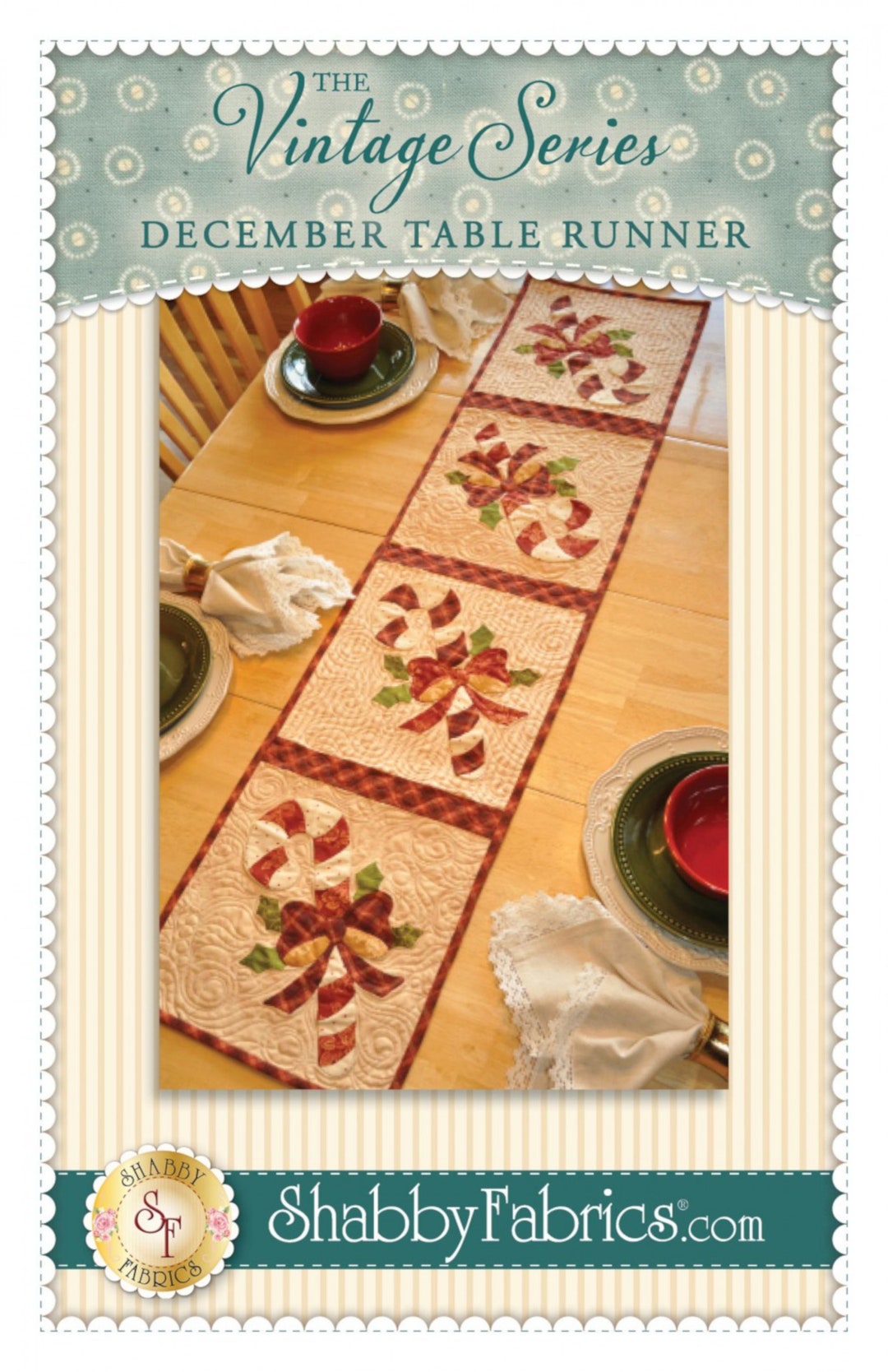 The Vintage Series: December Table Runner applique Sewing Pattern by ...