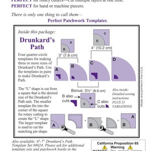 Drunkard's Path *4 Piece Set- Perfect Patchwork Acrylic Templates* From ...