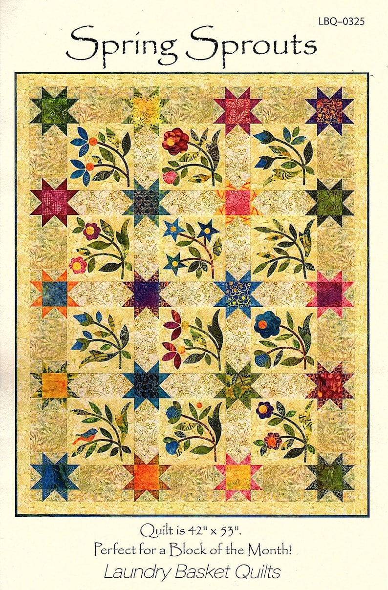 Spring Sprouts appliqué Quilt Pattern Sewing Version By: - Etsy