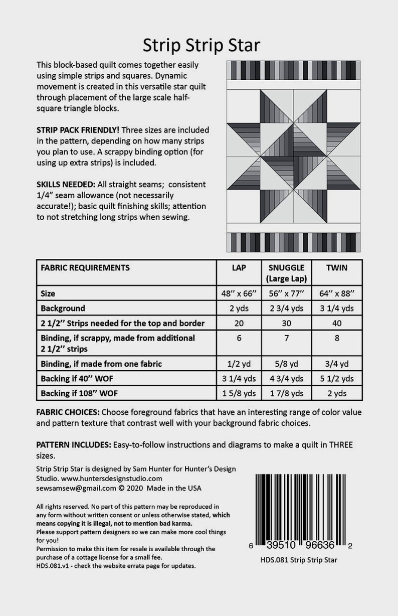 Strip Strip Star quilt Pattern Strip-friendly & Stash - Etsy