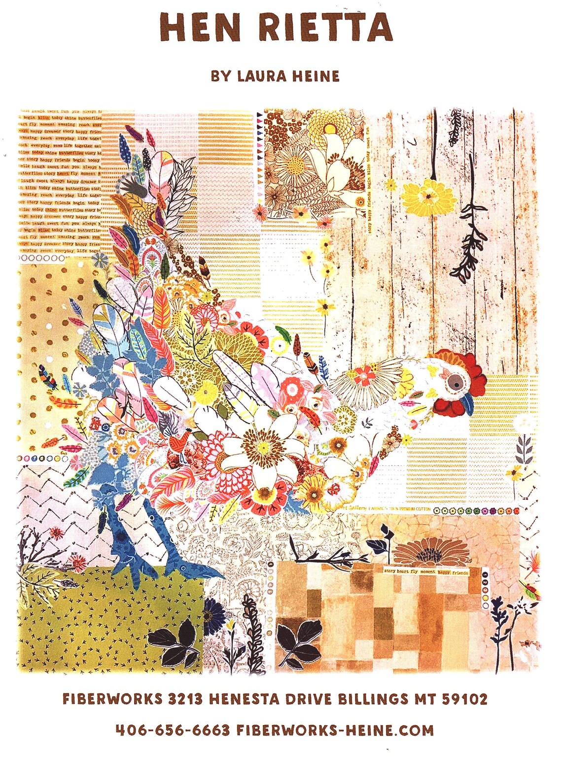 Hen Rietta chicken Collage Quilt Pattern By: Laura Heine - Etsy