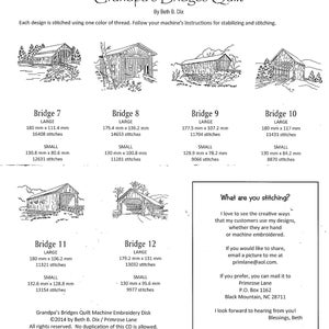 Grandpa's Bridges *machine Embroidery Designs & Quilt Pattern on CD* By ...