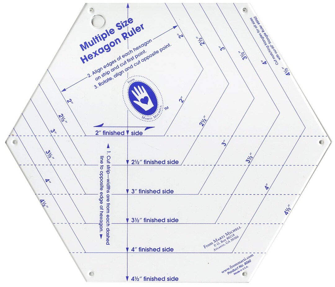 My Favorite Hexagon Ruler acrylic Cut 2 to 4-1/2 Hexagons From Strips ...