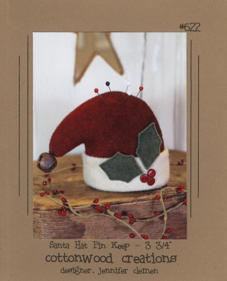 Santa Hat pincushion Pattern By: Jennifer Clemen - Etsy