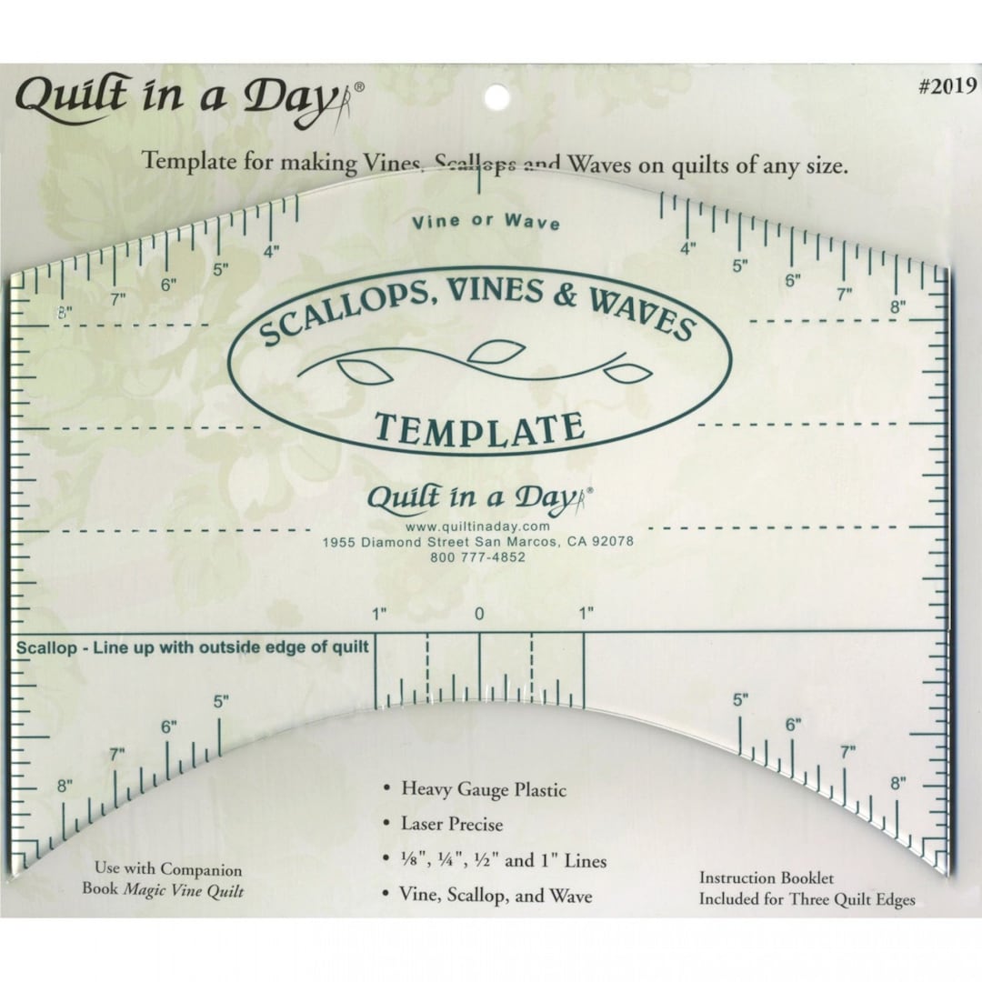 Scallops, Vines & Waves Template - Ruler for Making Curved Borders and ...
