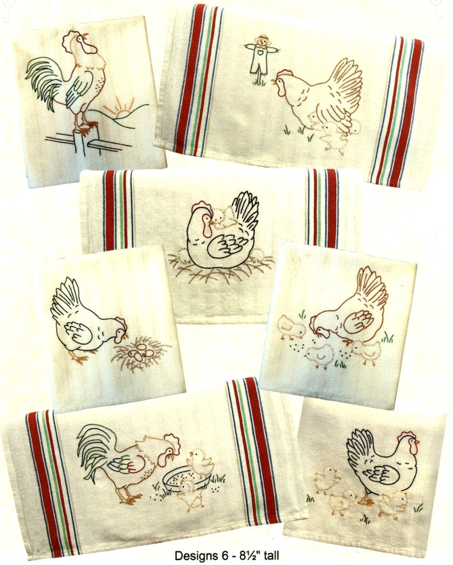 Rise & Shine "chicken" *iron-on Embroidery Transfer Designs* By ...