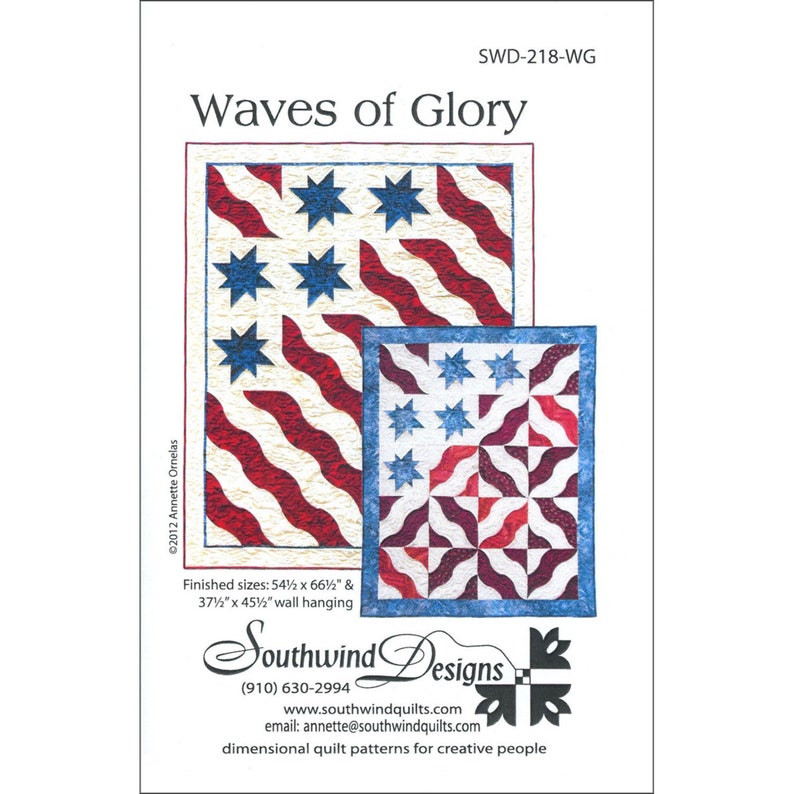 WAVES of GLORY *quilt Pattern* BY: Southwind Designs - Swd-218-wg - Etsy