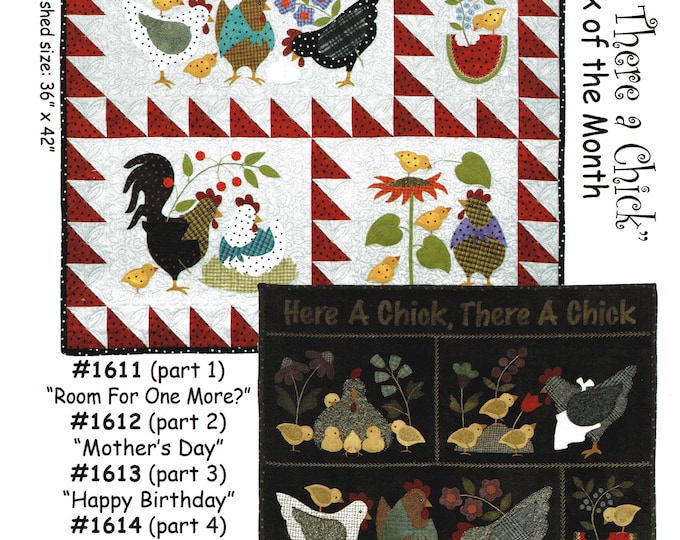 Here A Chick, There A Chick 6-month Block of the Month Pattern Set By ...