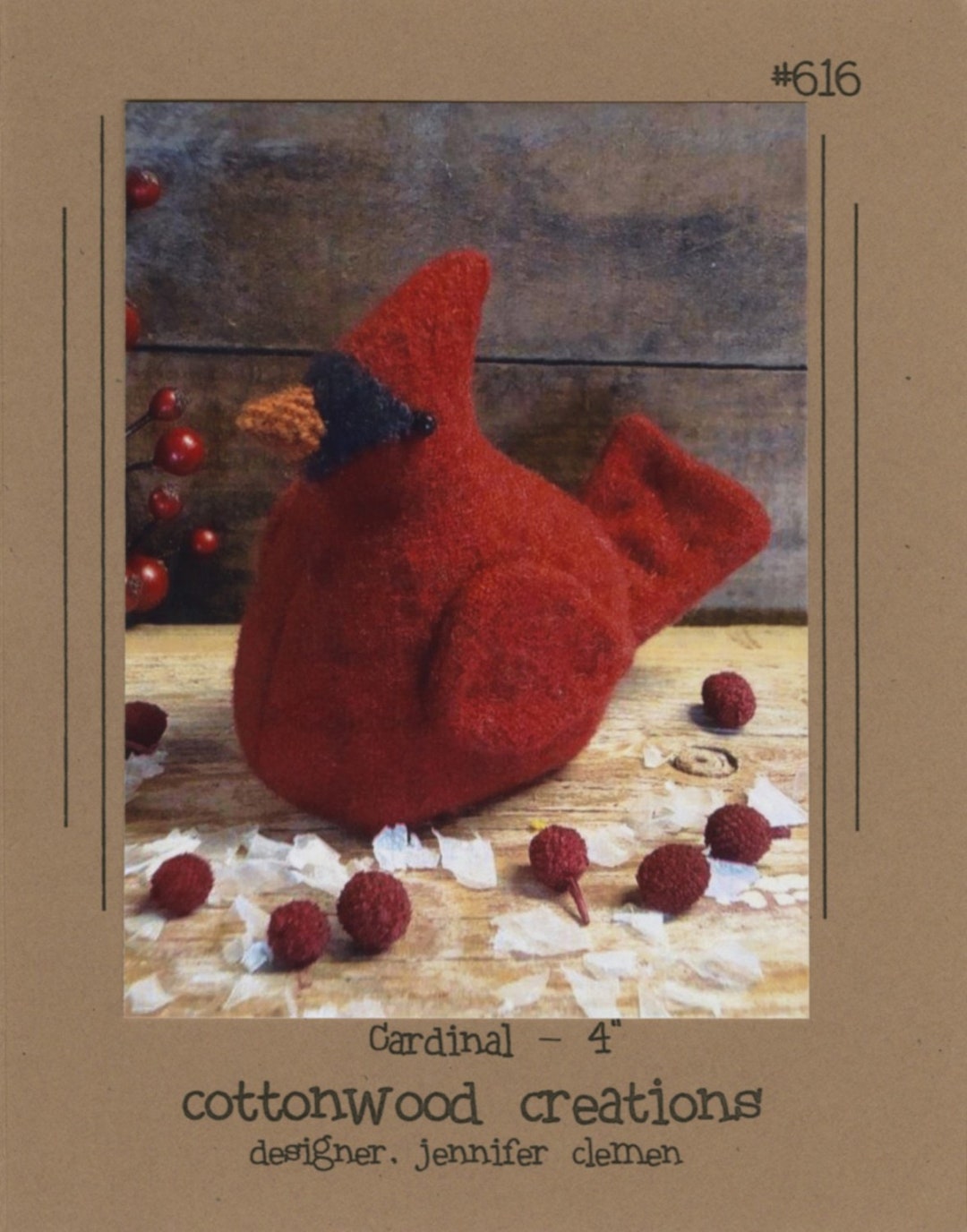 Cardinal *pincushion Sewing Pattern* By: Jennifer Clemen - Cottonwood ...