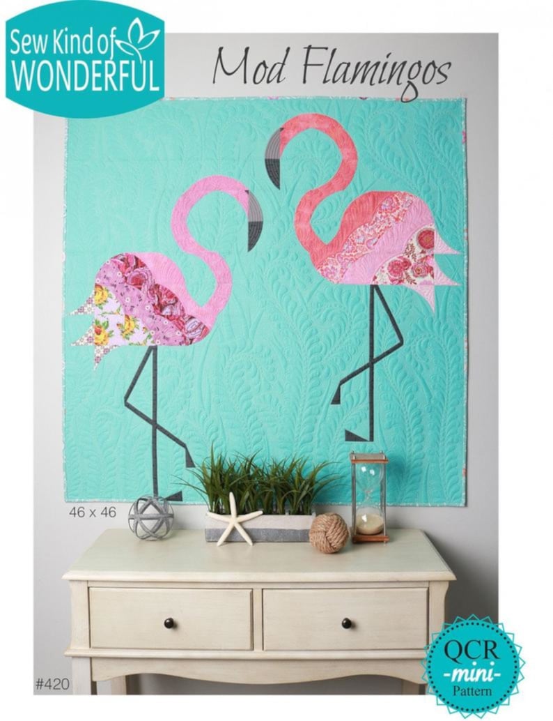 Mod Flamingos *QCR Mini - Quilt Pattern* From: Sew Kind of Wonderful ...
