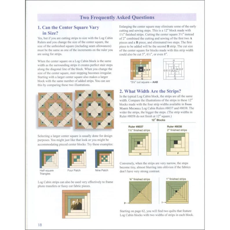 Log Cabin Abcs *14 Quilt Patterns Book* By: Marti Michell #8043 - Etsy